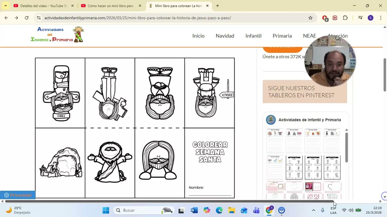 Mini libro para colorear: La historia de Jesús paso a paso