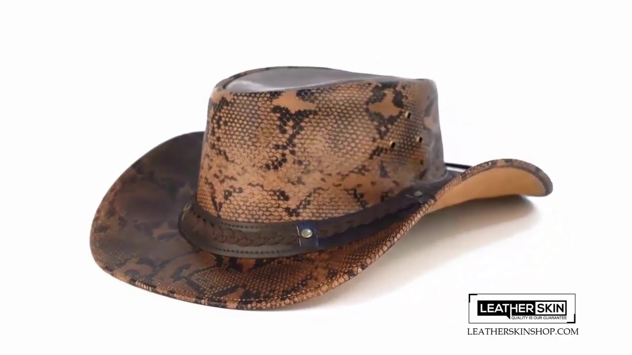 Python Skin Leather Hat