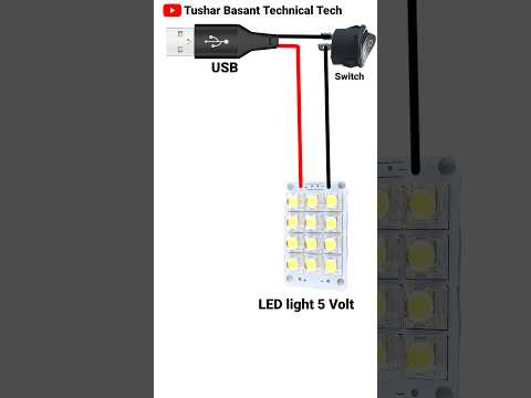 USB Se Chalne Wala LED light Connection DIY Project #shorts