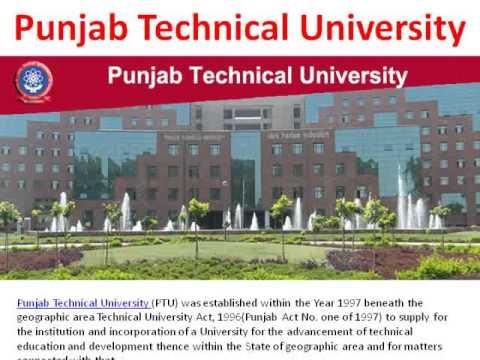 One Year Graduation B TECH M TECH Punjab Technical University