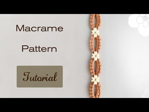 Macrame pattern with flowers.Many videos of macrame tutorials here.#macrame #编绳教程 #knot #编织图案 #diy