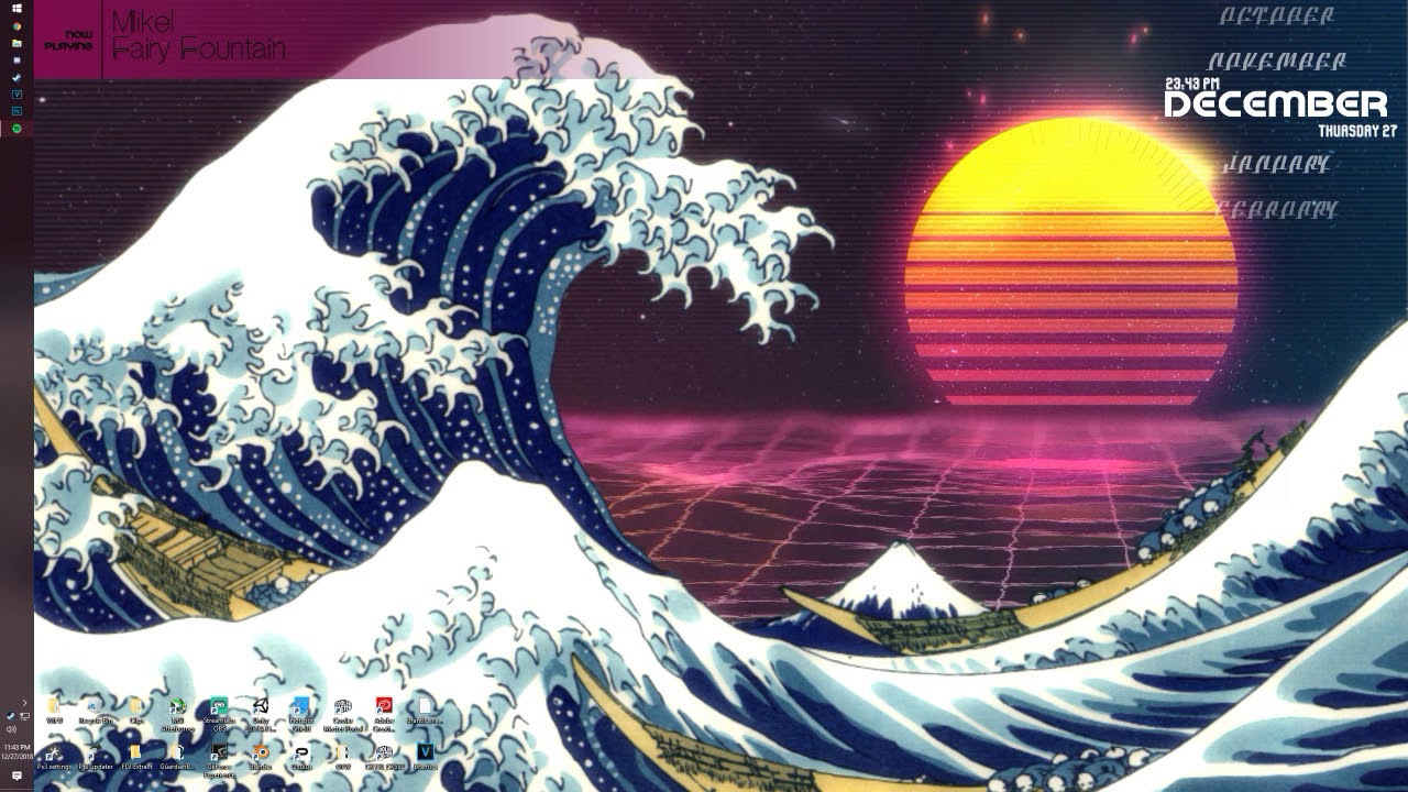 My wallpaper engine + rainmeter setup test.