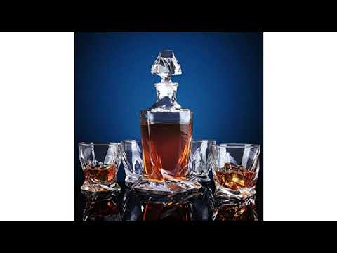 St Patrick's Day Review! Helix Whiskey Decanter Set, 5-Piece Lead-Free Crystal Clarity Glass Set..