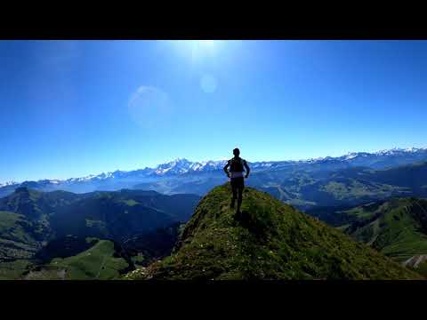 Trail Running on a ridge. Col des Aravis to Mont Chervin. The high way.