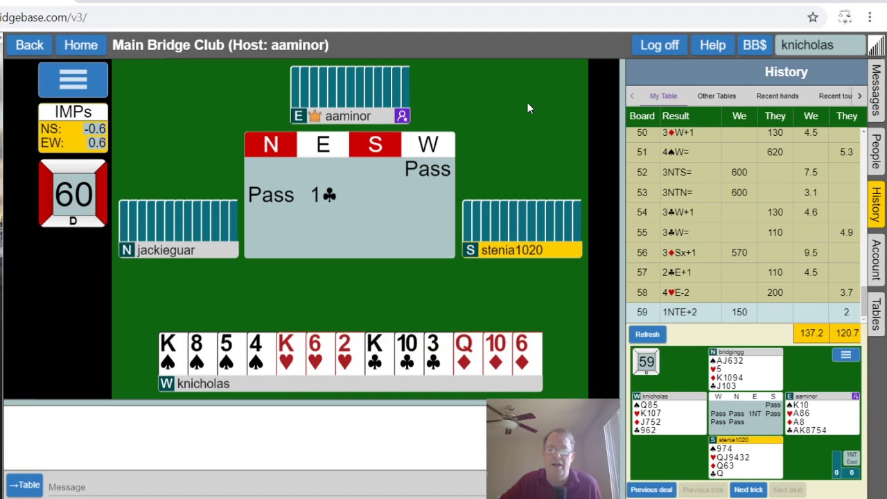 Learning Bridge: 10 hands commentary SAYC bidding