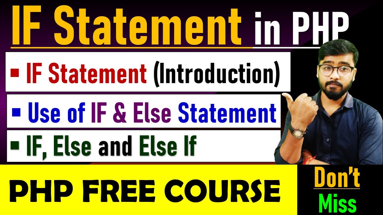 PHP Tutorial - PHP If Statement Tutorial in Hindi | If, else, else if | PHP Tutorial #php