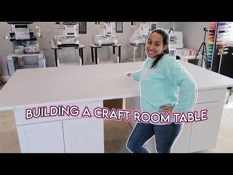 BUILDING MY CRAFT ROOM TABLE | DIY 8 FT CRAFT TABLE WITH STORAGE | Craft Room Table Ideas