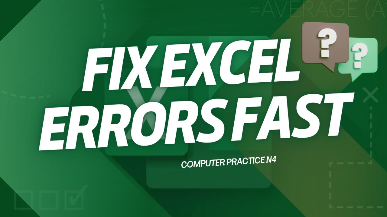 Excel Error Checking N4 | Fix #VALUE, #REF, #### Errors (Step-by-Step)