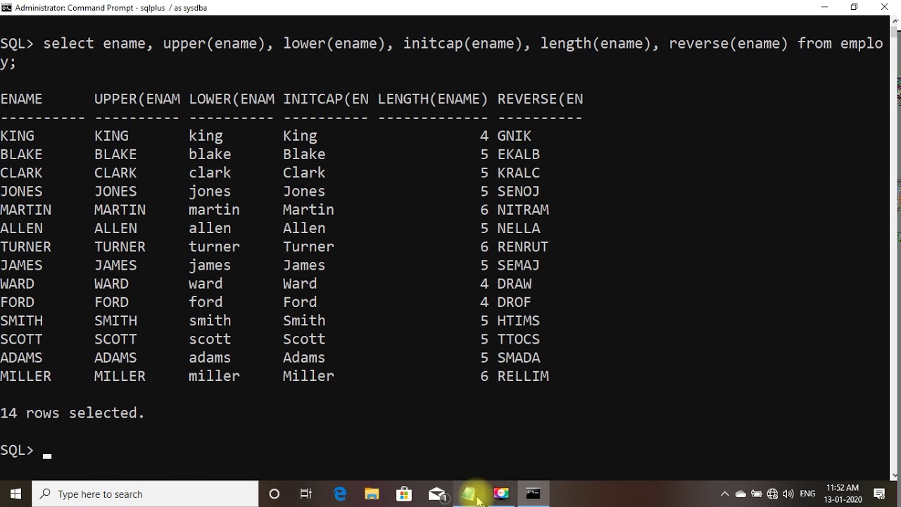 Oracle # 17 Character Functions in Oracle SQL