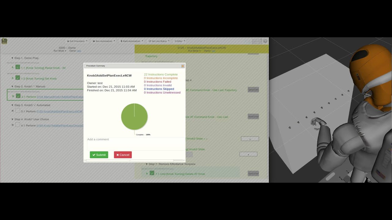 TRACLabs PHARAOH initial demonstration