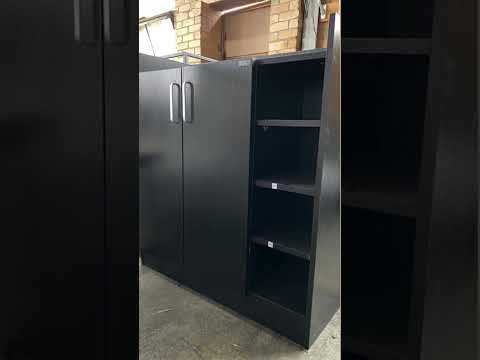Sleek Black Shoe Cabinet 👞 Holds 20 Pairs | Adjustable Shelves