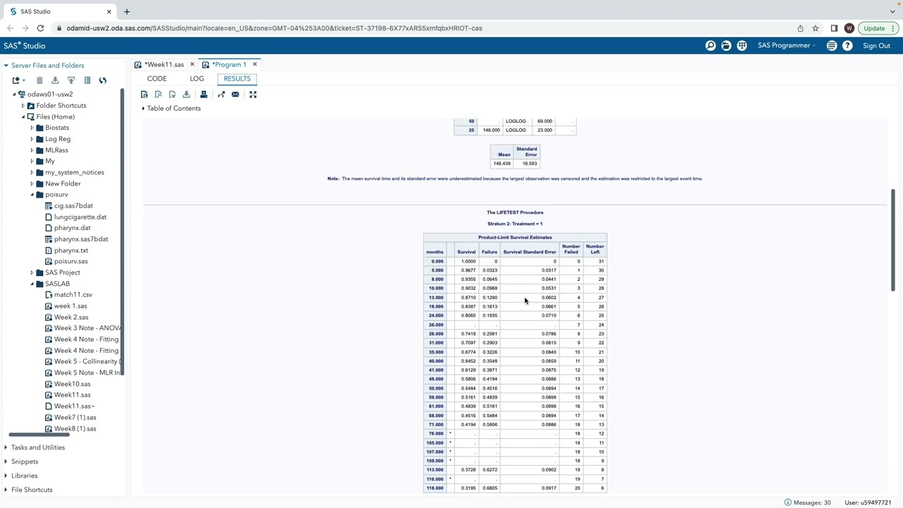 Kaplan-Meier Survival Functions in SAS