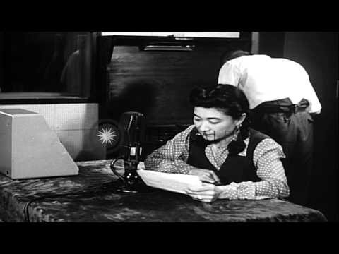 Iva Ikuko Toguri introduces song during re-enactment of the 'Zero Hour' by Radio ...HD Stock Footage