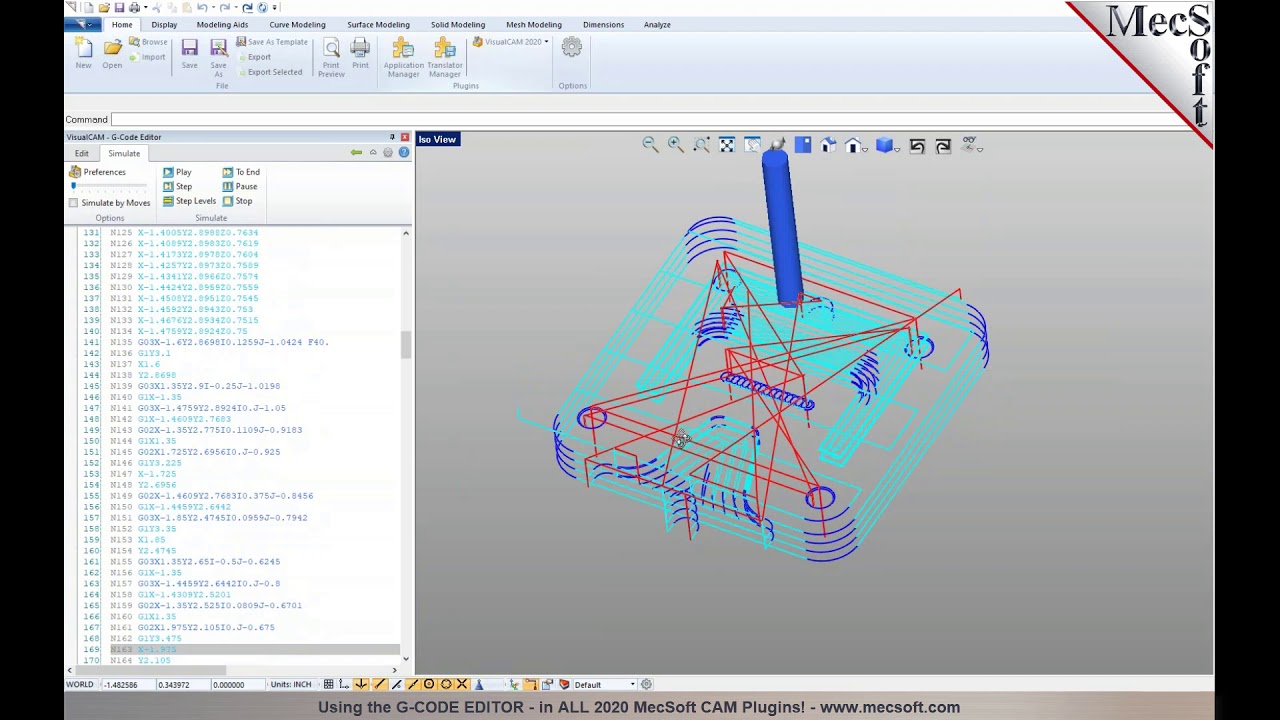 Using the GCODE EDITOR Module in MecSoft CAM Plugins