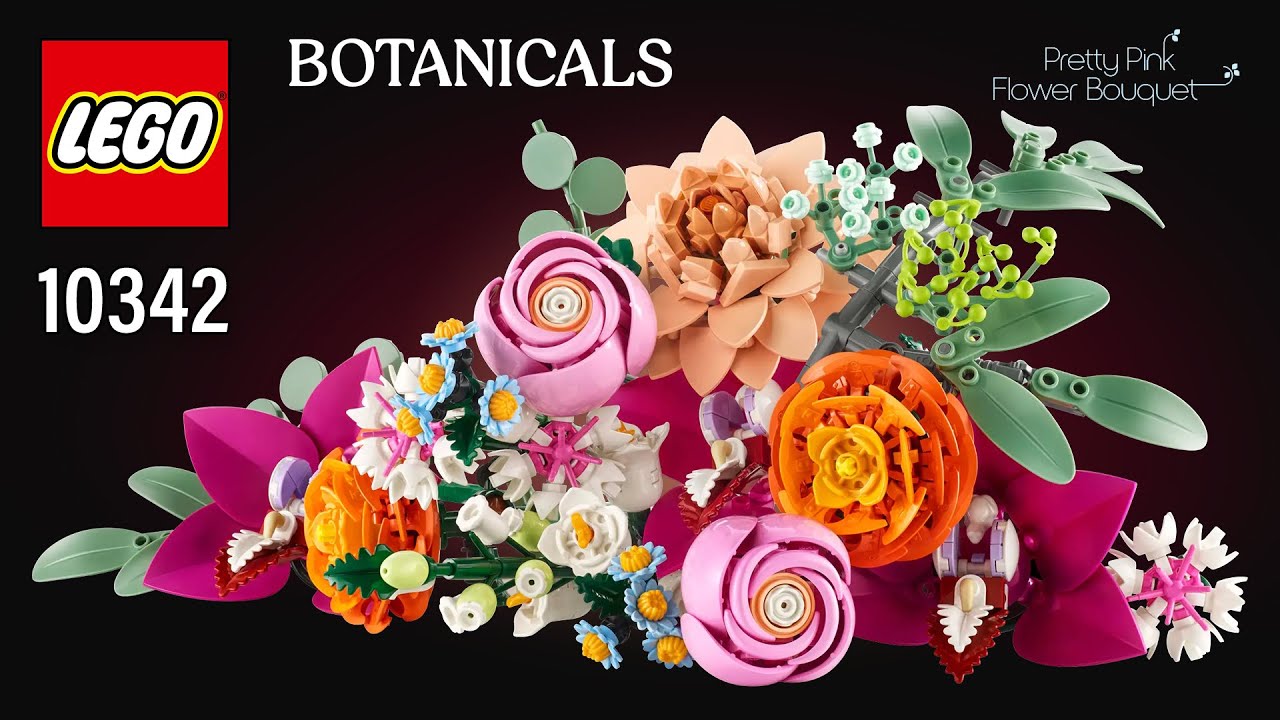 LEGO BOTANICALS Pretty Pink Flower Bouquet (10342)[749 pcs] Step-by-Step Building Instructions | TBB
