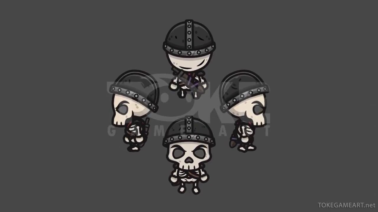 Skeleton Warrior - 4 Directional 2D Character Sprite