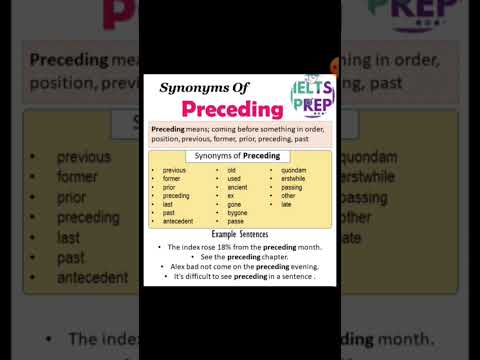 Synonyms of Preceding ll IELTS vocabulary