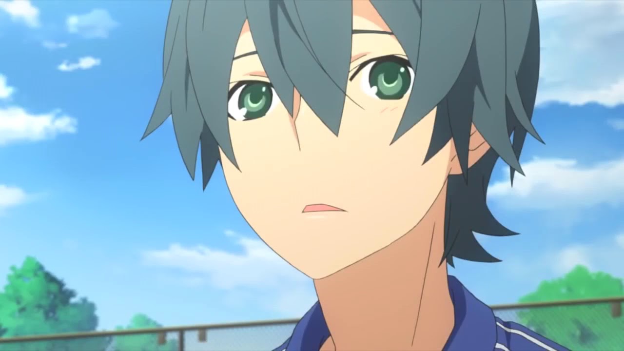 6 male characters with green hair
