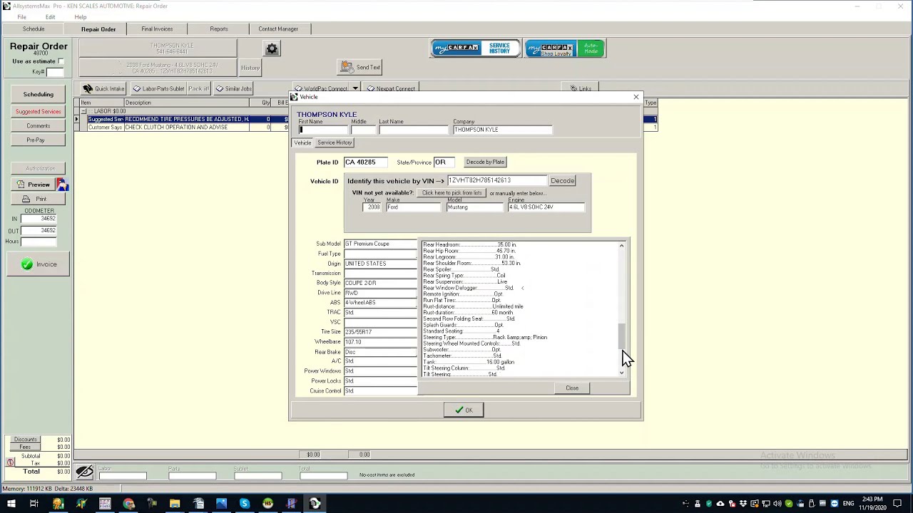 VIN decoding now displays complete list