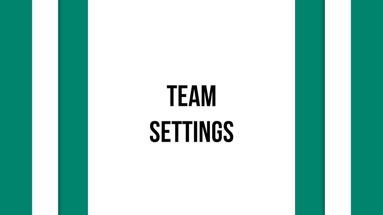 GameChanger - Team Settings