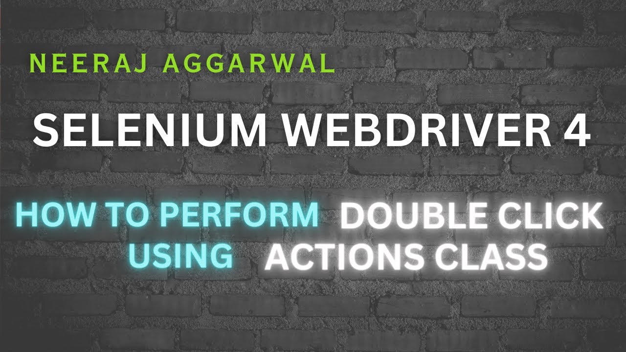 Double Click using Actions Class from Selenium WebDriver 4 using Java