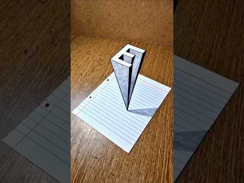 Amazing 3D Letter (E) Real Illusion on Paper ???????? #shorts #drawing #opticalillusion