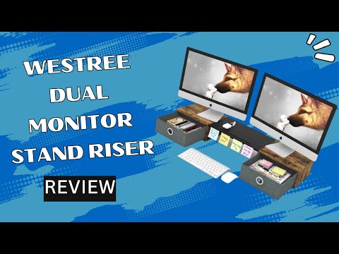 WESTREE Dual Monitor Stand Riser with Two Drawers, Extra Large Storage Monitor Stand Review