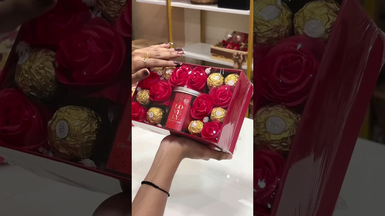 Elegant Red Rose & Ferrero Rocher Gift Box | Romantic Gift for Your Loved Ones | Angroos Gifts