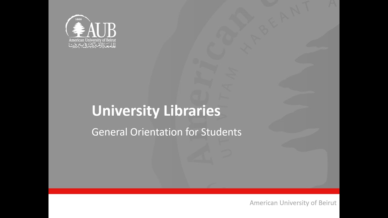 New Students Orientation: Library Services