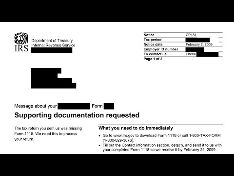 How to understand your CP181 Notice (Your tax return is missing IRS Form 1118)
