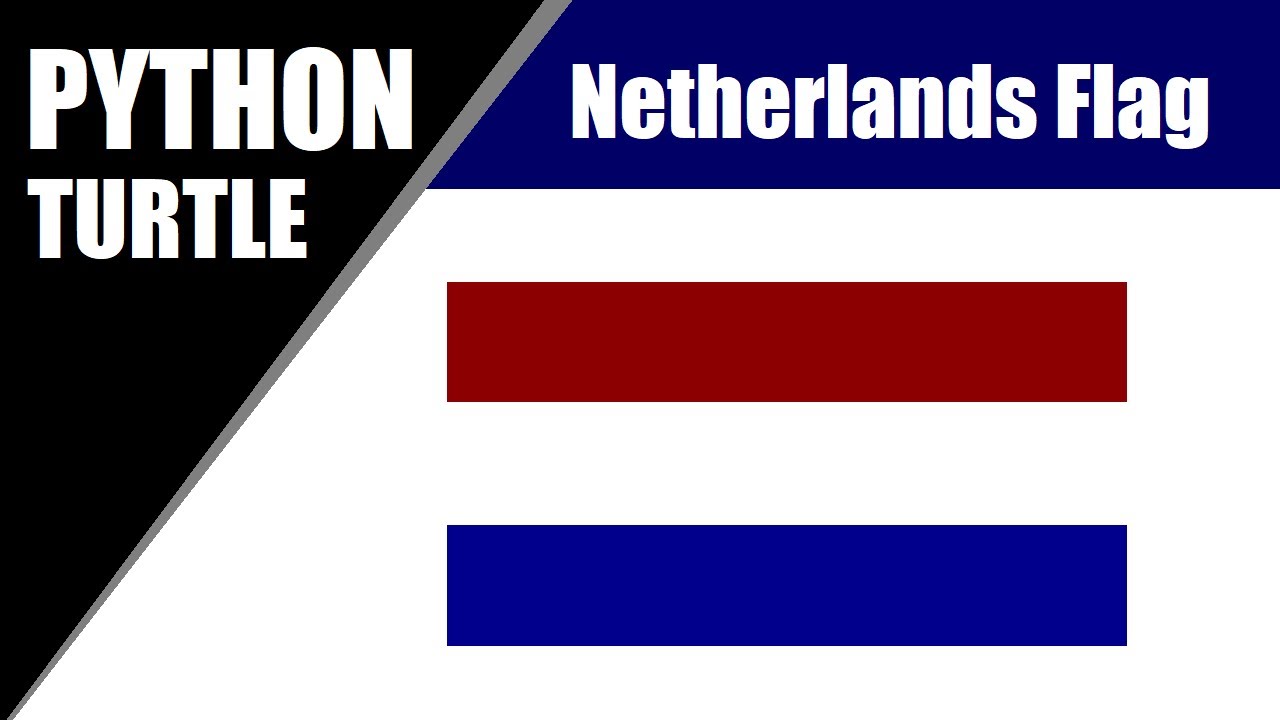 Python Turtle - Draw Netherlands National Flag In Python Turtle Graphics By #BKTutorial