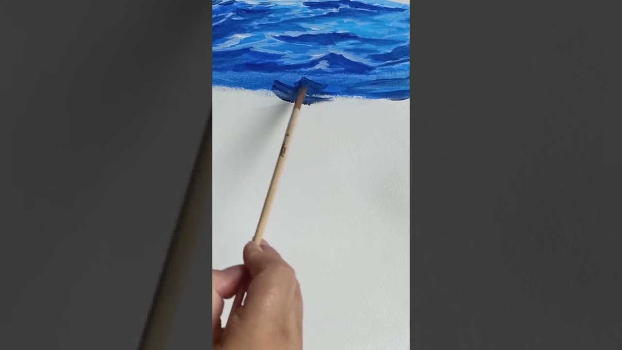 how painting ocean wave #paintingtutorialforbeginners #painting #art #artist #acrylicpainting