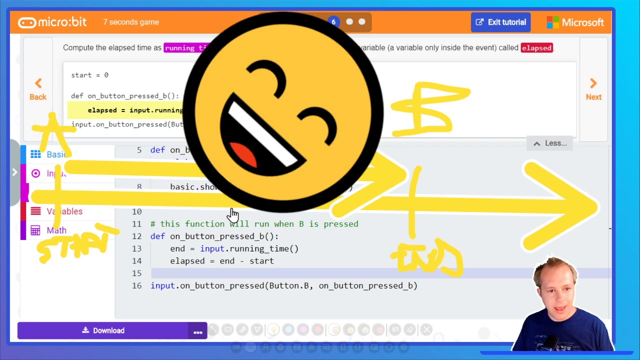 MakeCode Python for micro:bit - 7 seconds