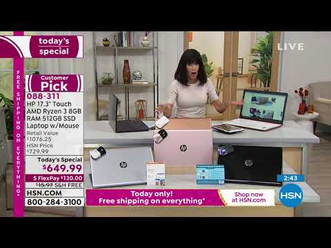HP 17.3" Touch AMD Ryzen 3 8GB RAM 512GB SSD Laptop with...