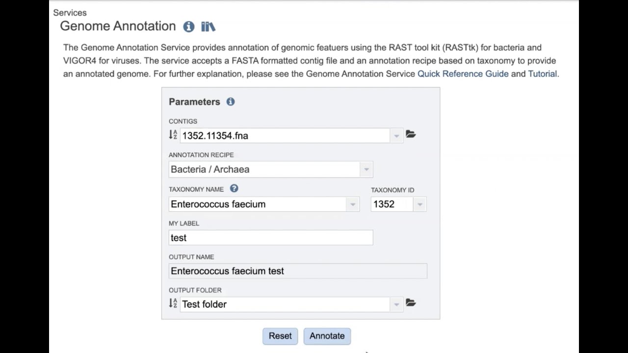 Annotating a genome in BV-BRC