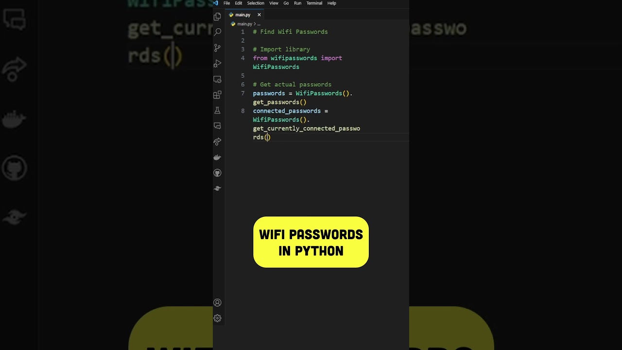 Find WiFi Passwords with Python📶#python #coding #wifi #programming