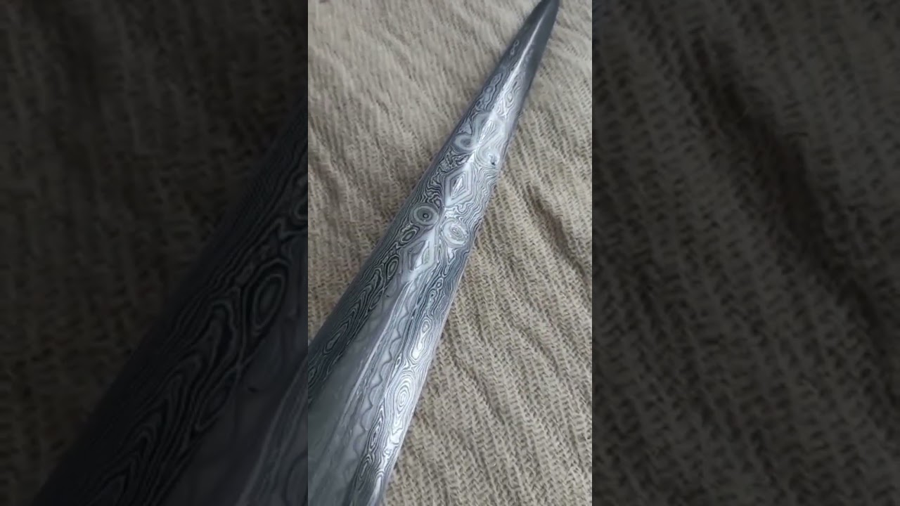 Damascus Viking age spear. #blacksmithing #forging #spear #damascus