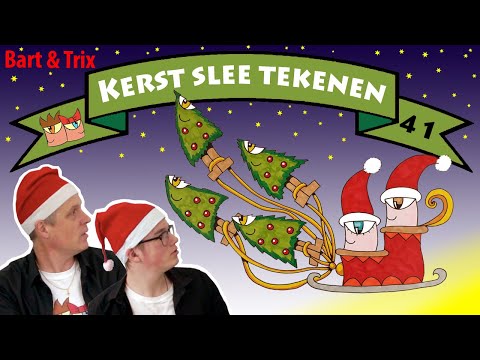 KERST SLEE TEKENEN - Grappige teken video - Bart en Trix tekeningen