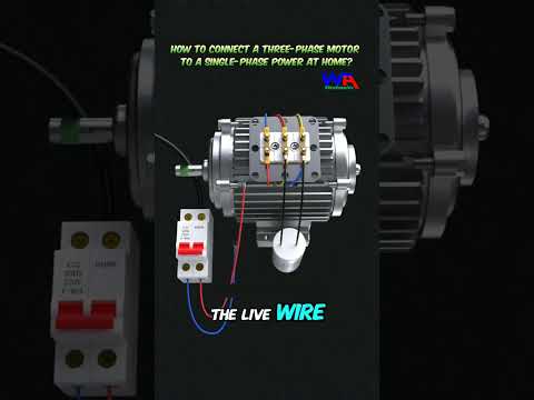 How to Connect a 3 Phase Motor to a Single Phase Power at Home #motor #motors #motorcapacitors