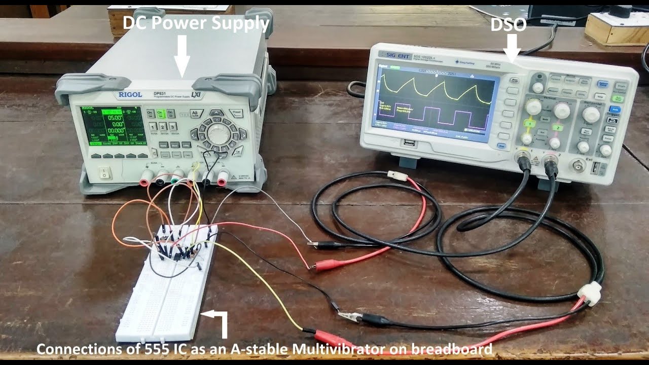 A-stable Multivibrator using 555 timer IC