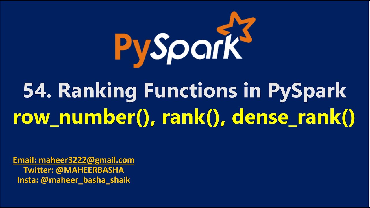 Understanding Ranking Functions In Pyspark Row Number Rank And Dense Rank Galaxy Ai
