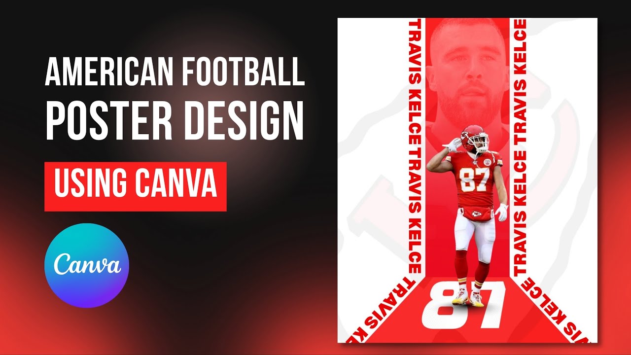 Create Stunning American Football Poster Design in Canva | Sports Graphic Tutorial