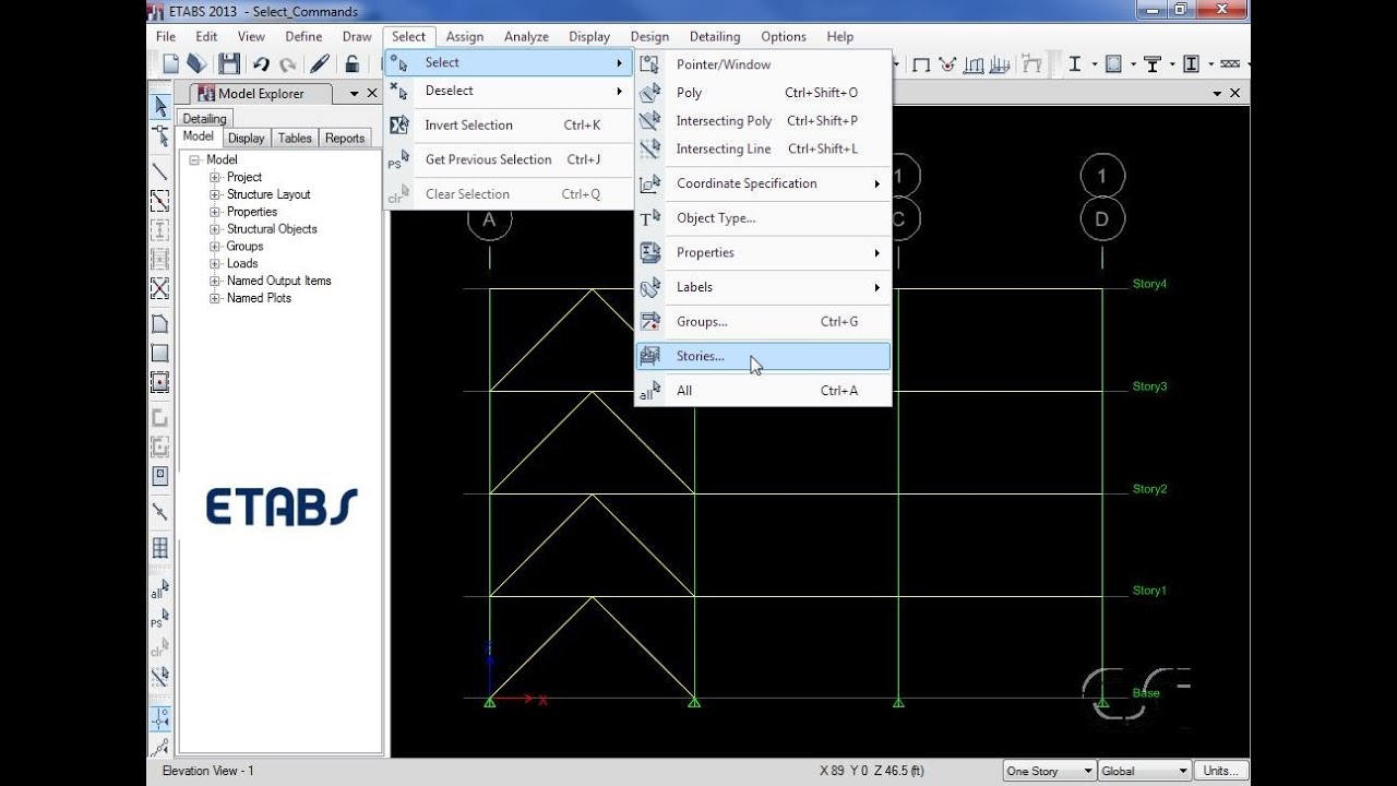 ETABS - 05 Select Commands: Watch & Learn