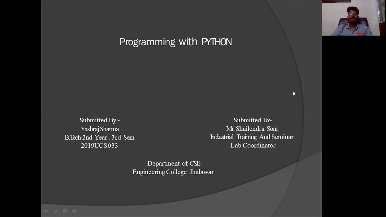 Summer training on Programming with PYTHON