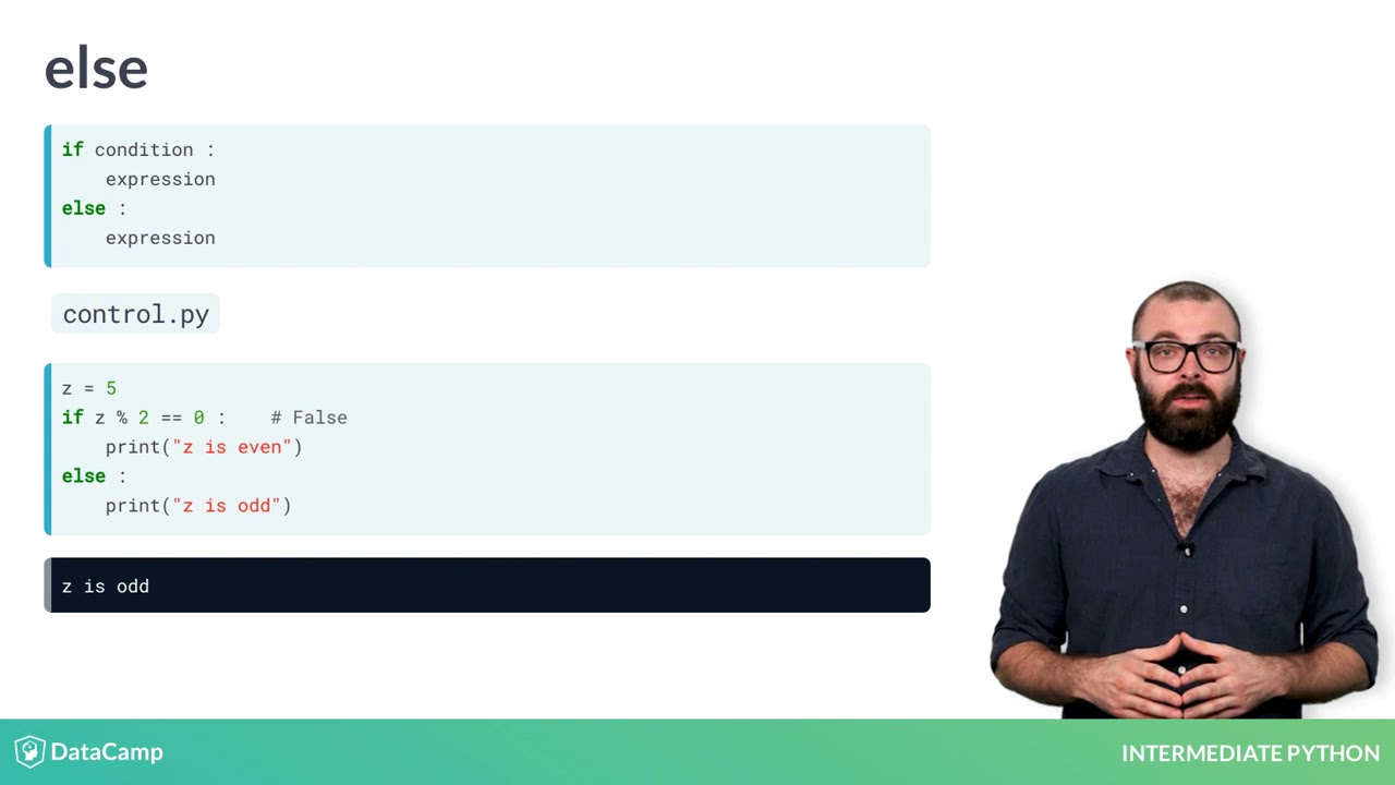 Intermediate Python: if, elif, else