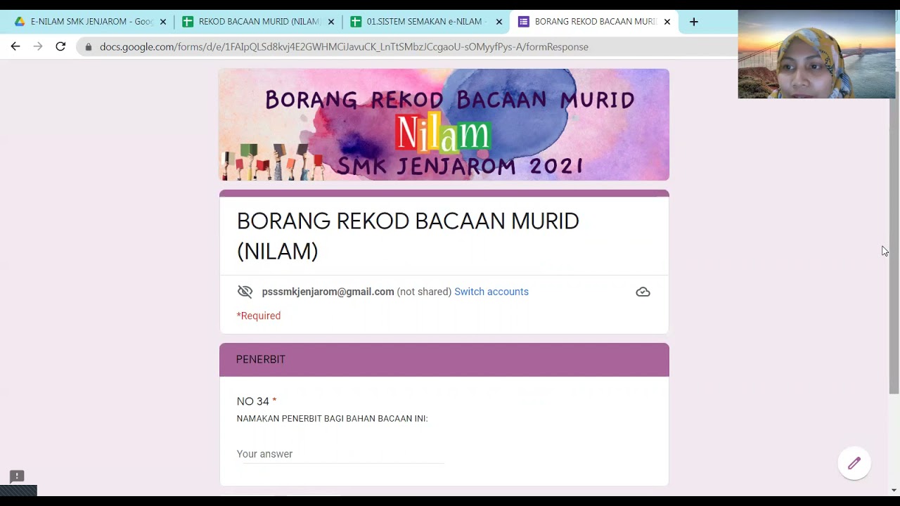 Cara Mengisi Borang Bacaan Murid (NILAM)