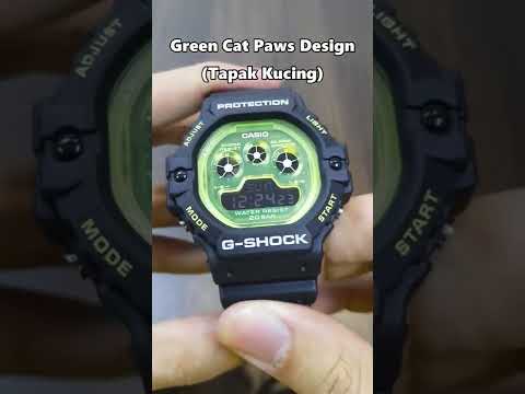 G-Shock Cat Paw Design DW-5900TS-1D Black & Neon Green #gshock #gshockoriginalseller #gshockmalaysia