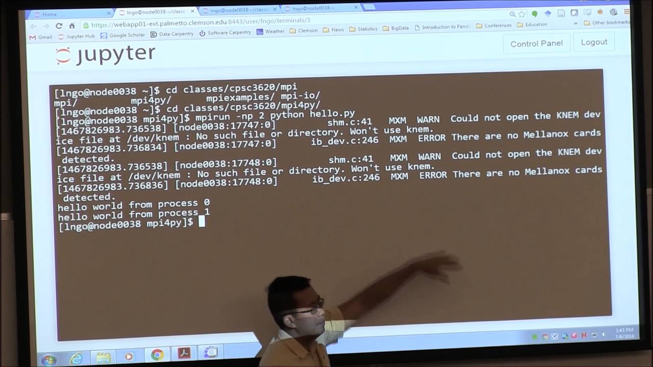 2  - MPI4PY and Hello World Example