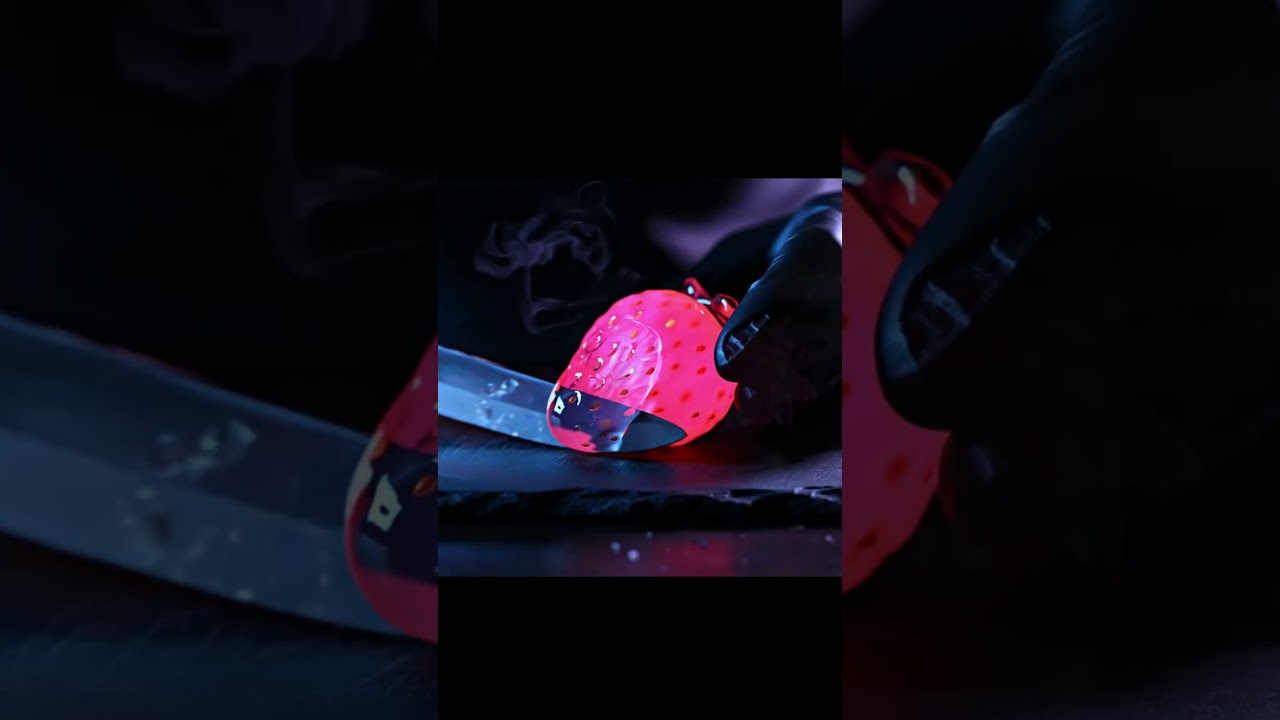 Cutting Glass strawberry Fruit? This Satisfying Slice is Unreal! #ASMR #veo3