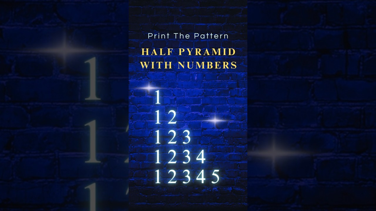 Half Pyramid With Numbers | Java pattern Programming | Java Programming | @FunWithCode-FWC #coding
